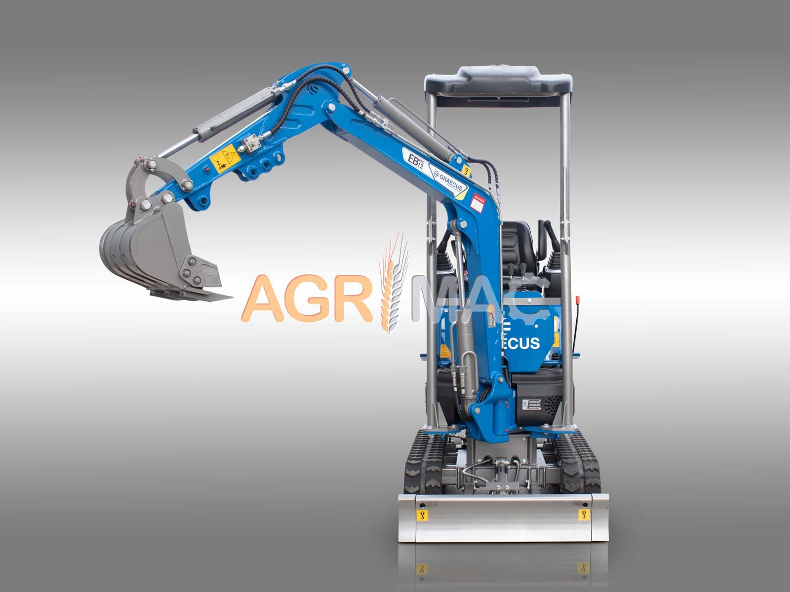Miniexcavator Graecus EB12-PRO 1.2 tone, senile reglabile, joystick, 14 ...